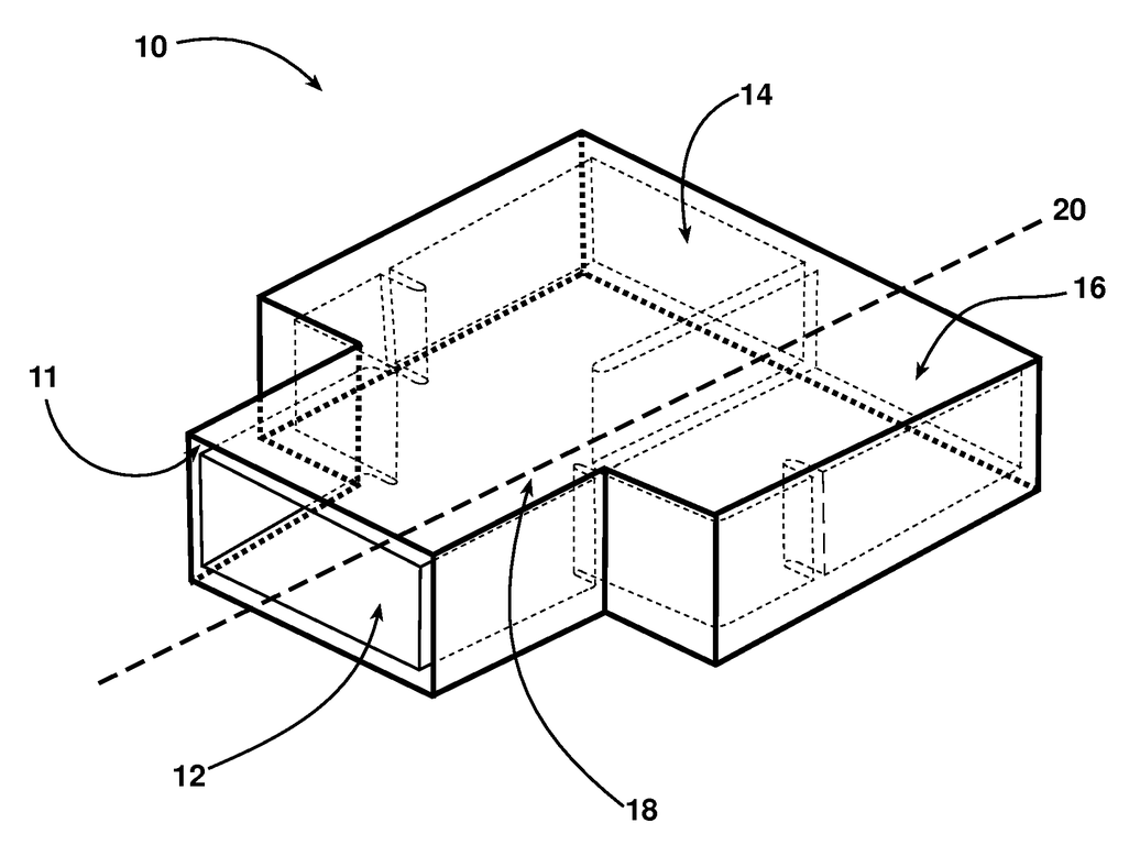 Compact inline two-way power combiner and divider in a waveguide ...
